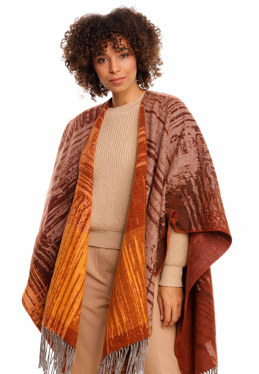 Poncho mit Action Painting Design | FRAAS – WeLoNat